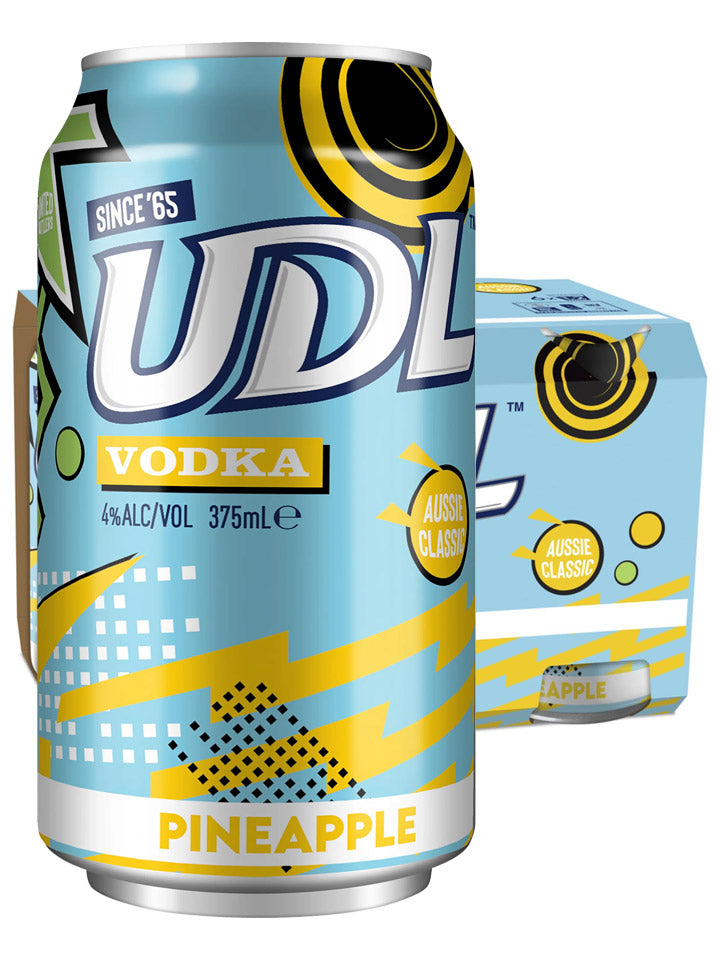 UDL Vodka & Pineapple 6 x 4 Pack 375ml Cans – The Drink Society