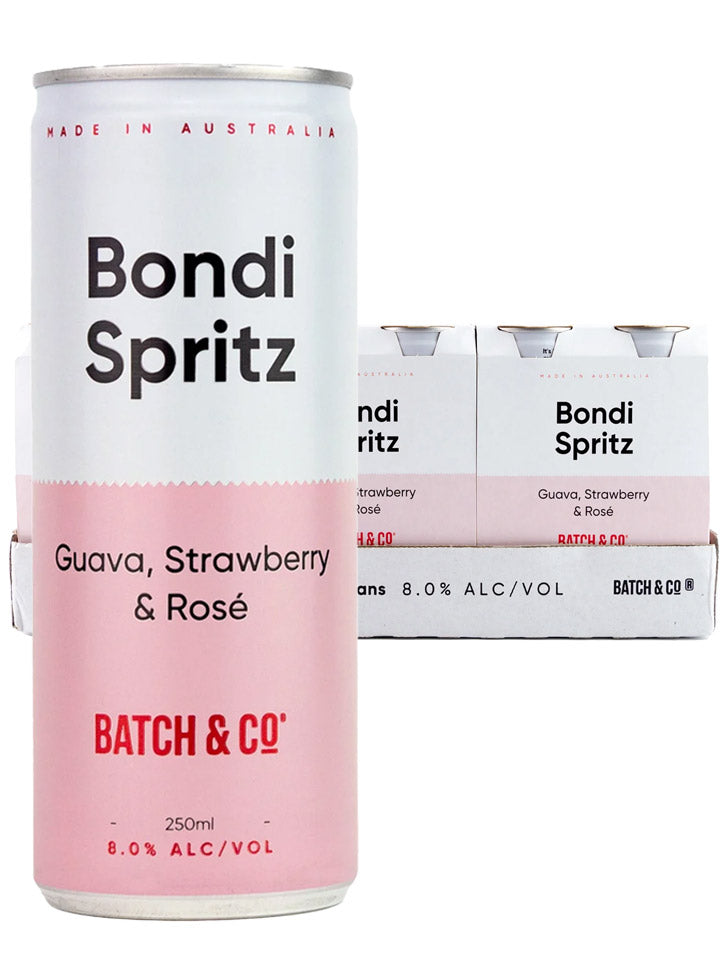 Batch & Co Bondi Spritz 8% Guava Strawberry & Rose 24 x 250mL Cans ...