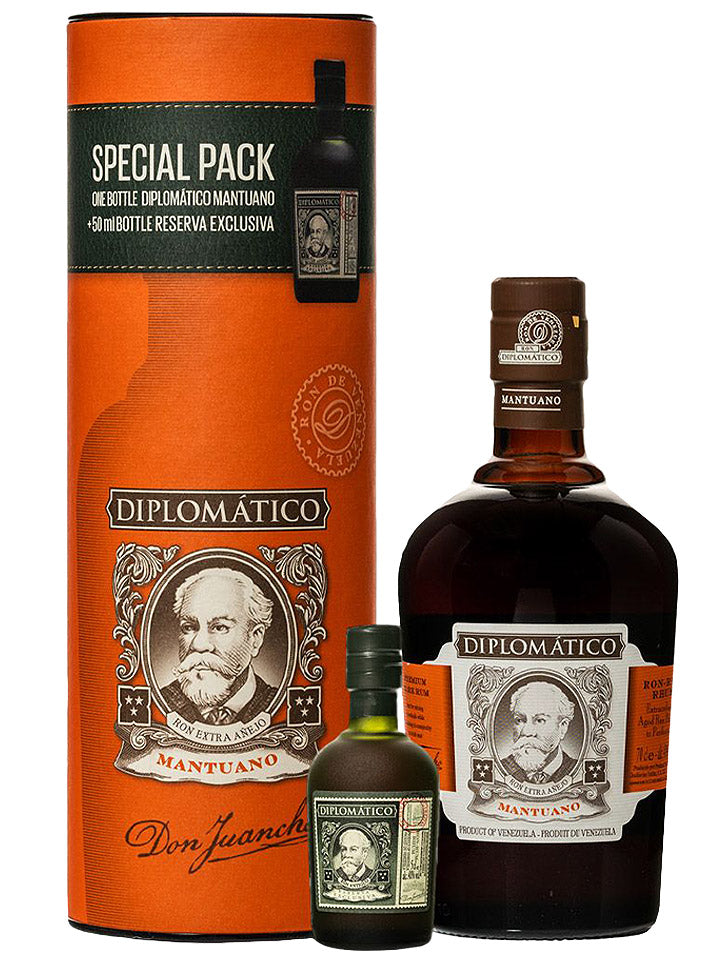 Diplomatico Mantuano Venezuelan Dark Rum 700mL + Reserva Exclusiva 50m ...
