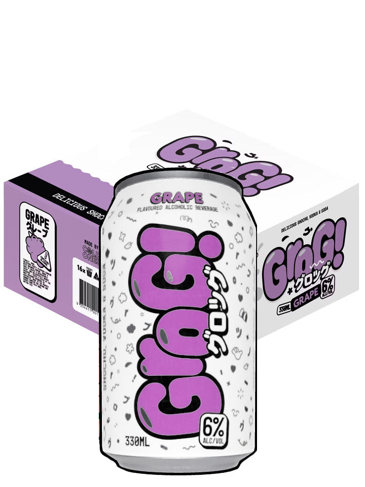 Grog Grape Flavour Premix Shochu, Vodka & Soda 16 x 330mL Cans – The ...