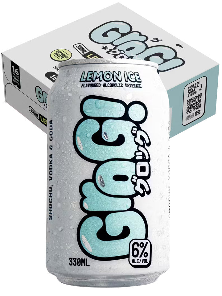 Grog Lemon Ice Flavour Premix Shochu, Vodka & Soda 16 x 330mL Cans ...