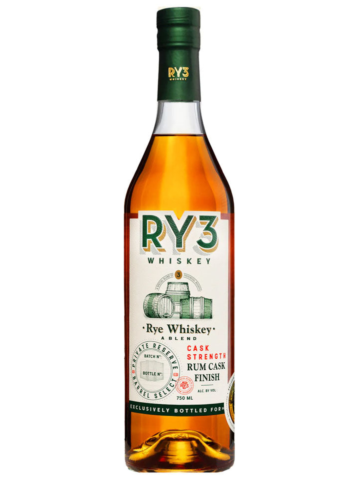 RY3 Rum Cask Finished Cask Strength Blended Rye Whiskey 750mL – The ...