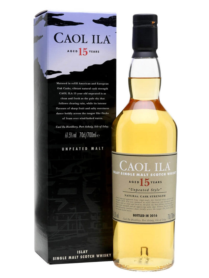 Caol Ila 15 Year Old Unpeated 2015 Cask Strength Single Malt Scotch Wh ...