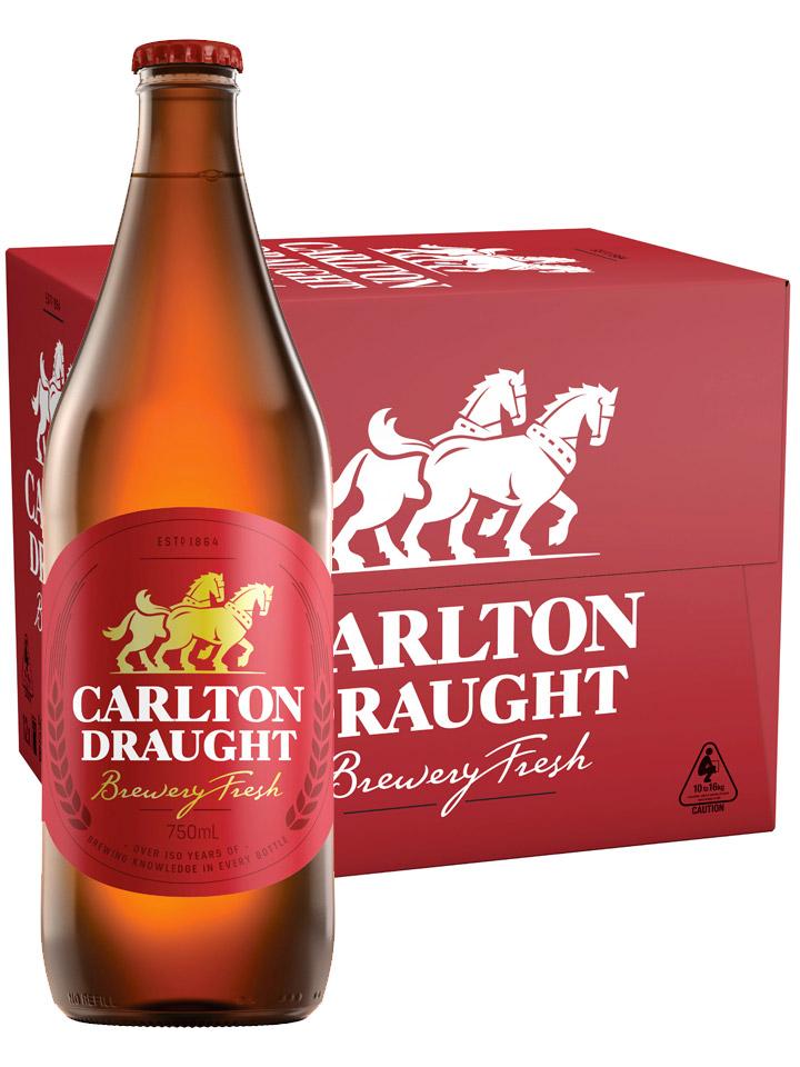 Carlton Draught Longneck Beer Case 12 x 750mL Bottles – The Drink Society