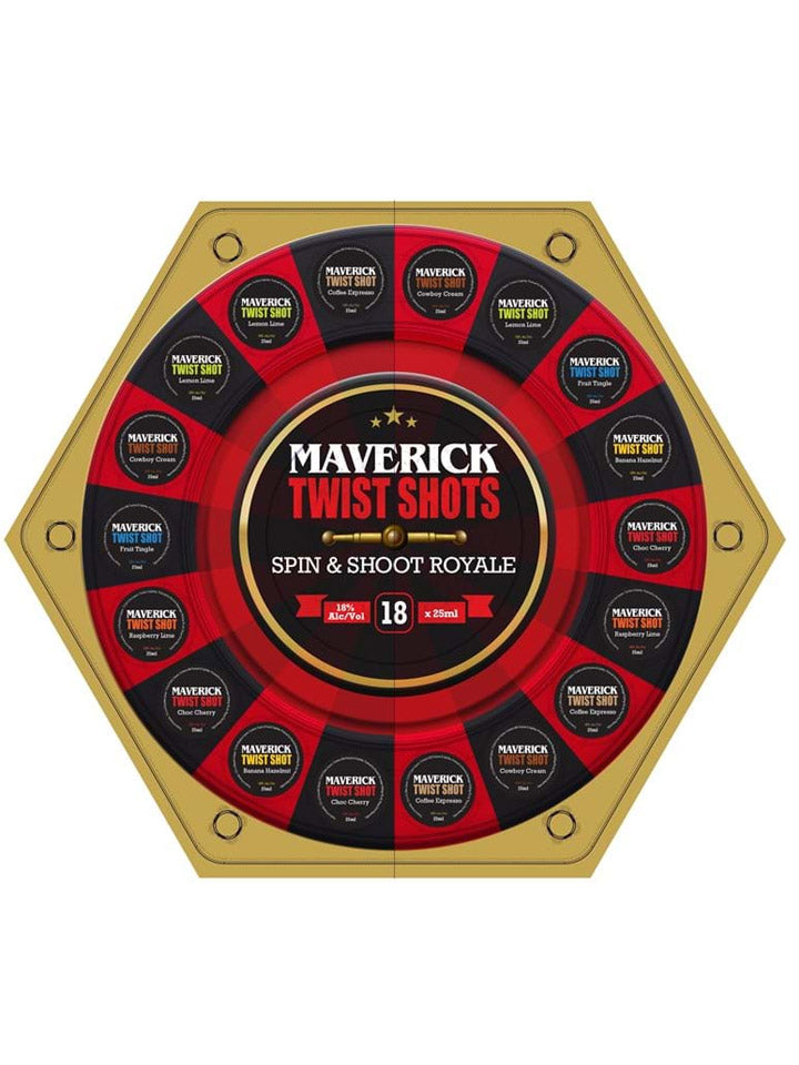 Maverick Twist Shots Spin & Shoot Roulette Liqueur 18 x 25mL Shots ...